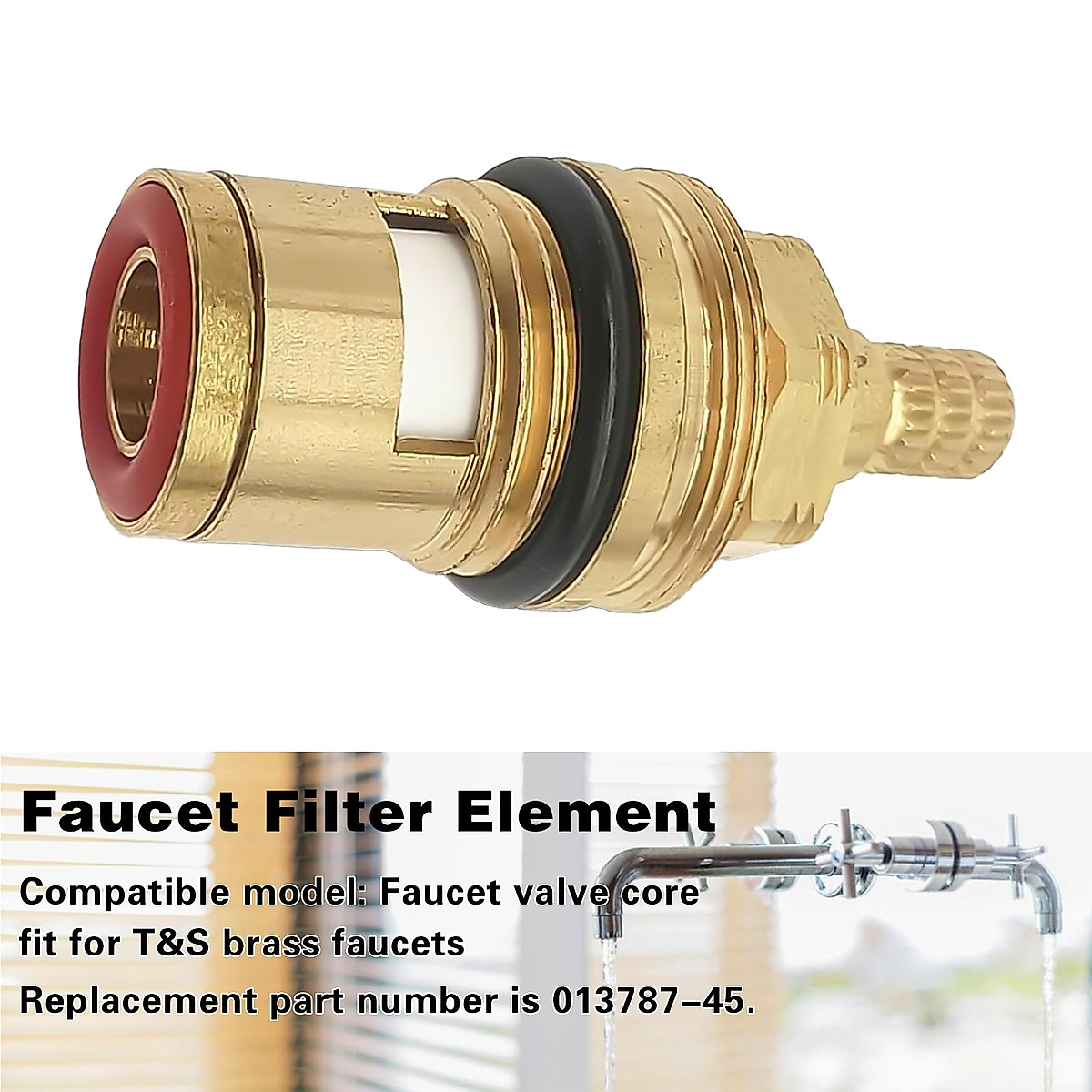 013787-45 Ceramic Cartridge Assembly Compatible with T/S Brass Faucets,Hot Ceramic Cartridge Faucet Parts Replace,Temperature 40F-140F,Pressure 20PSI-125PSI