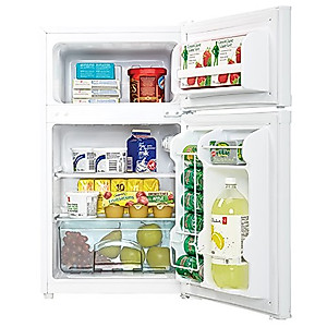 Danby Designer DCR031B1WDD 3.1 Cu.Ft. Compact Refrigerator with Freezer, E-Star Rated Mini Fridge for Bedroom, Living Room, Kitchen, or Office, White