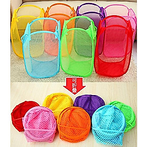 Magik 3 Pack Pop Up Folable Laundry Basket Mesh Hamper Washing Clothes Bag Storage Bin