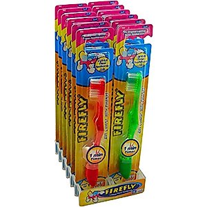 Dr. Fresh Firefly, The Original Flashing Light Up Timer Toothbrush for Kids, Soft Bristle, 1 Minute Timer (Pack of 12)