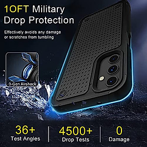PULEN for Samsung Galaxy A14 5G Case with Screen Protector,PC+Soft Bumper Dual Layer [Military Grade][Non Slip Texture][Anti-Fingerprints] Heavy Duty Shockproof Protective Cover-Black
