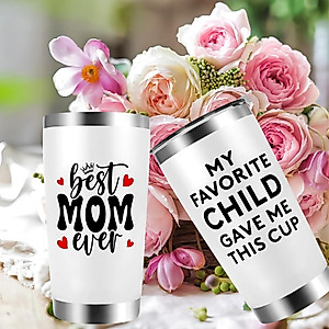 Gifts for Mom - Tumbler Gifts for Mom From Son, Daughter - Mothers Day, Valentine, Christmas, Birthday Anniversary Wedding Present for Her, Women, Best Mom Ever Gift - 20oz Insulated Tumbler