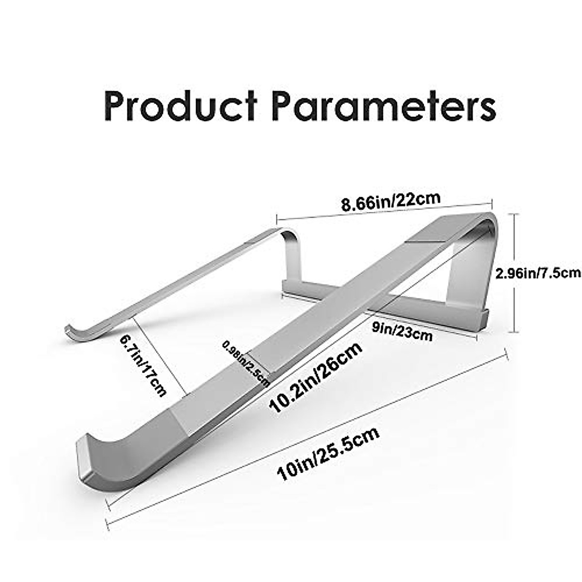 SKYZONAL Laptop Stand Aluminum Ventilated Stand Ergonomic Riser (Silver)