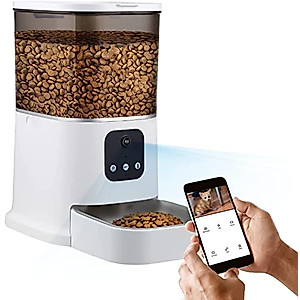 Pawpook Premium Automatic Dog/Cat Feeder 6L WiFi Smart Feeder / 1080p Camera for Cats & Dogs/Food Dispenser/iOS Android Compatible / 2.4GHz Wi-Fi Enabled/Scheduled Feeding/Video Recording