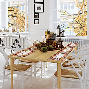 Ruisita 6 Pieces Fall Autumn Placemats 18 x 13 Inch Thanksgiving Placemats Table Mats Maple Leaves Pumpkin Placemat for Kitchen Decoration for Thanksgiving Parties Decoration