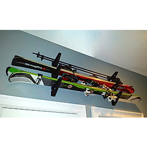 StoreYourBoard ABS Plastic Ski and Snowboard Storage Rack, Black, 20 in