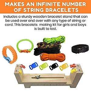 3 Bees & Me Paracord Bracelet Kit for Boys & Girls - Complete DIY Friendship Bracelet Maker Set with Jig Loom & Paracords for Kids, Tweens & Teens