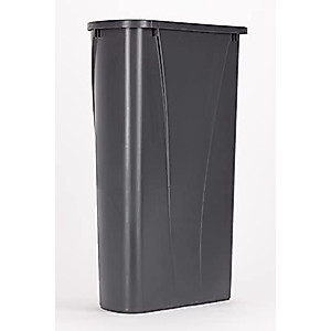 CFS 34302123 Centurian Half Round Waste Container Trash Can Only, 21 Gallon, Gray