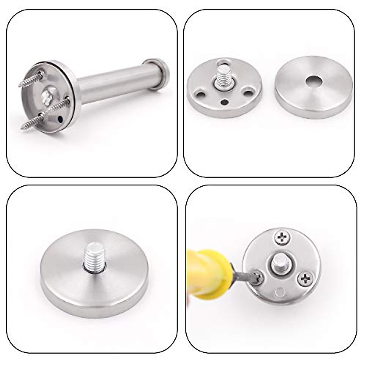 KINJOEK 12 PCS 4 Inch Bath Towel Hook, Heavy Duty Wall Mount Robe Hooks, Brushed Stainless Steel Coat Hook, Coat Hangers Holder for Bathroom, Bedroom, Kitchen