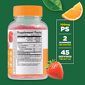 Lifeable Phosphatidylserine (PS) Kids + Magnesium Kids, Gummies Bundle - Great Tasting, Vitamin Supplement, Gluten Free, GMO Free, Chewable Gummy
