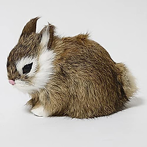 homozy Plush Rabbit Statues Garden Animal Figurines Decorations for Lawn, Patio, Yard, Garden, Path, Walkway or Driveway, Brown