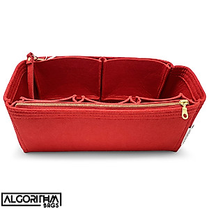 AlgorithmBags designed for Louis Vuitton LV Graceful, Purse Organizer Insert with zippers, 3mm Felt Shaper Liner Divider Protector (Red, PM)