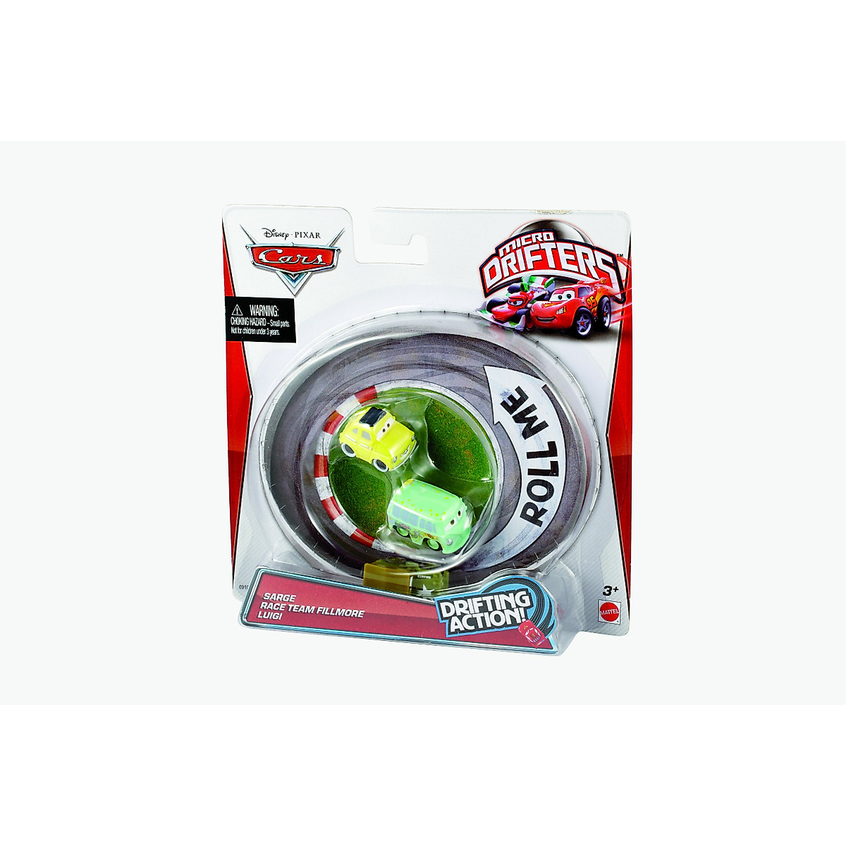Cars Micro Drifters Sarge, Race Team Fillmore and Luigi Vehicle 3-Pack