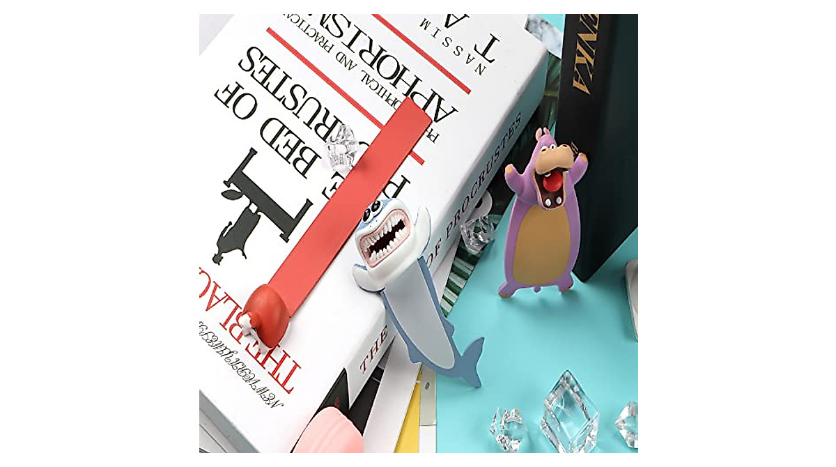 Fun 3D Animal Bookmarks for Kids: Hippo, Shark, Kitten Set