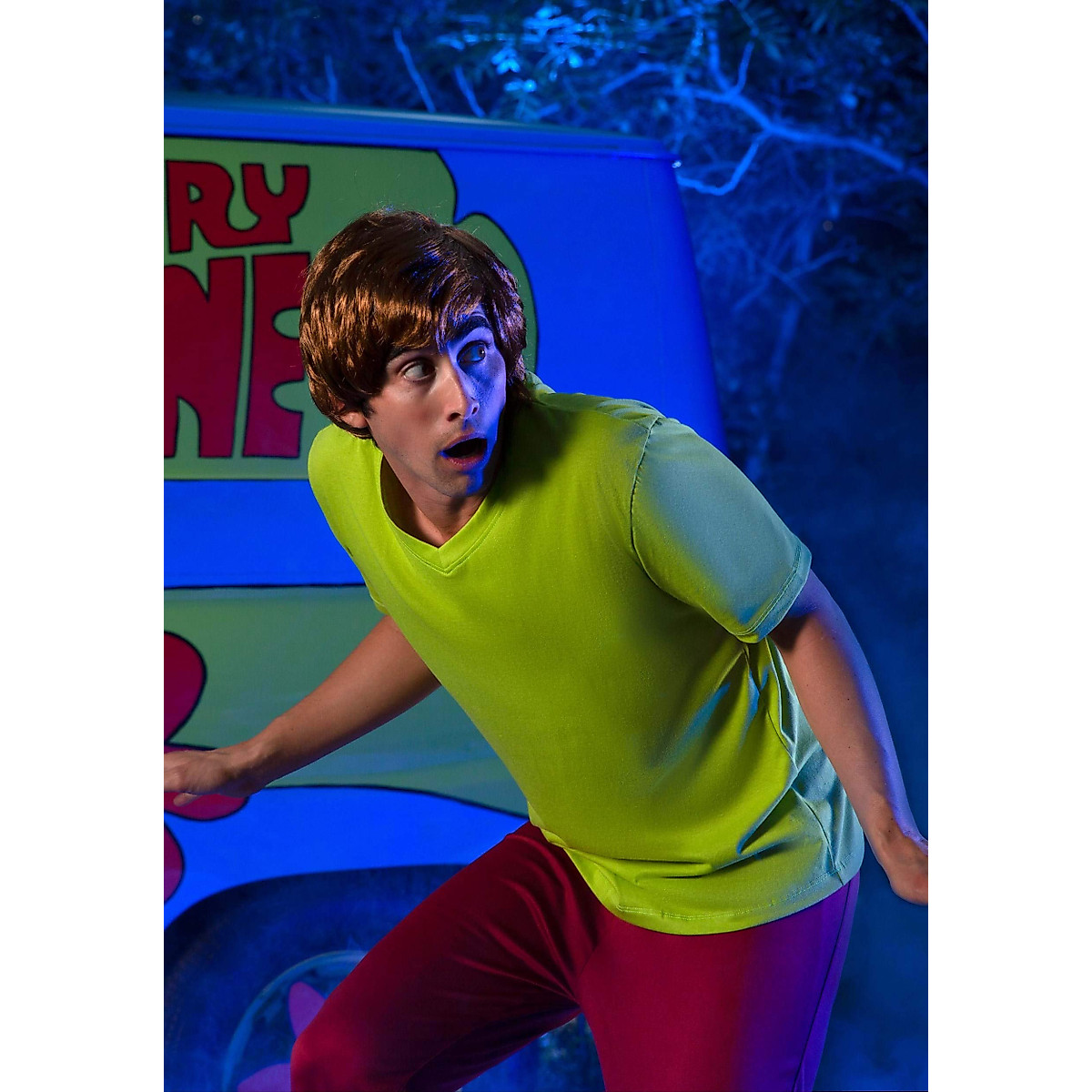 Scooby Doo Shaggy Costume for Men - Green Shirt and Maroon Pants - Hippie Detective Outfit for Halloween