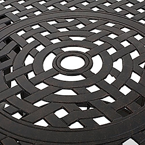 Christopher Knight Home Alfresco Outdoor Cast Aluminum Circular Dining Table, Bronze