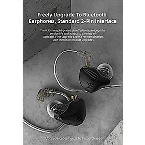 KZ ZEX Earbuds 1 electrostatic + 1 Dynamic Earphone in Ear Monitor Headphone with Detachable Cables Suitable for Audio Engineer, Musician (Rose Gold, Without Mic)