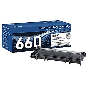 TN660 High Yield Toner Cartridge, TN-660, Replacement for Brother TN660 Black Toner, Page Yield Up To 3,000 Pages, 1 Pack