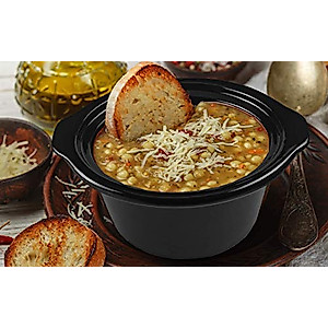 Courant Mini Slow Cooker Crock, with Easy Options 1.6 Quart Dishwasher Safe Pot, Stainless Steel