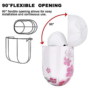 V-MORO Compatible with Airpods Pro/Pro 2 Case, Cute Clear Airpod Pro Case Cover Transparent Protective Case Girl for Apple Airpods Pro [Front LED Visible] Charging Skin Women ( Plum Flower)