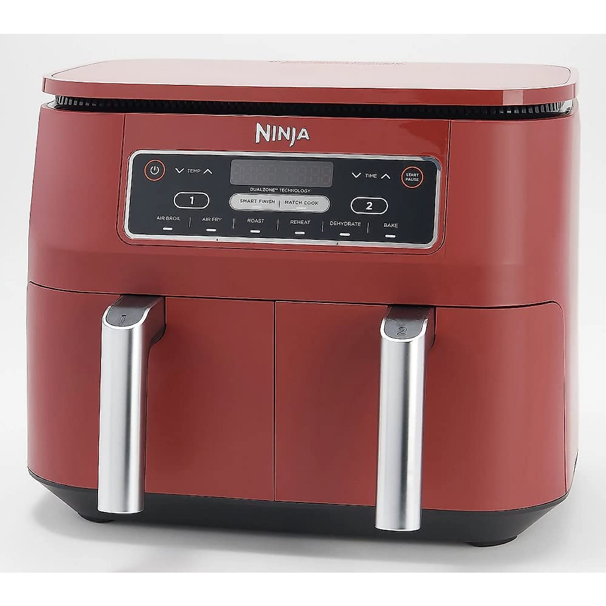 Ninja DZ201 Foodi 6-in-1 2-Basket Air Fryer with DualZone Technology, 8-Quart Capacity - cinnamon/Red-(Renewed)