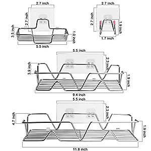 CGBE Shower Caddy, Shower Shelves With Soap Dish Holder Adhesive Hooks, Rust Free Shower Organizer Shower Rack Shampoo Holder Wall Mount For Bathroom Kitchen Storage (5 Packs)