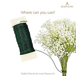 BEADNOVA Floral Wire 38 Yards Paddle Wire 22 Gauge Florist Wire Wreath Wire for Wreath Making Craft Floral Flower Arrangements Garland