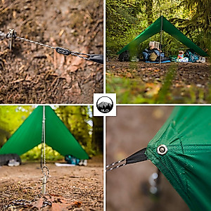 Camping Hammock with Bug Net and Rain Fly – Durable Ripstop Nylon Construction with 12’ Tree Straps, 5kn Carabiners, Tent Stakes and Waterproof Carry Bag