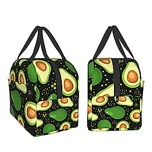 carati Avocado Fruit Lunch Bag, Oxford Cloth, Aluminum, Unisex, Waterproof, Reusable, 8x5 Inch