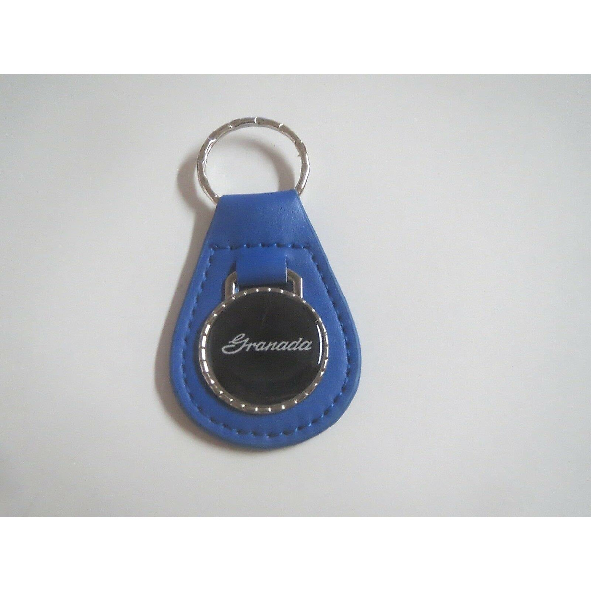 1975 1976 1977 1978 1979 1980 1981 1982 GRANADA SCRIPT LOGO LEATHER KEYCHAIN - DARK BLUE