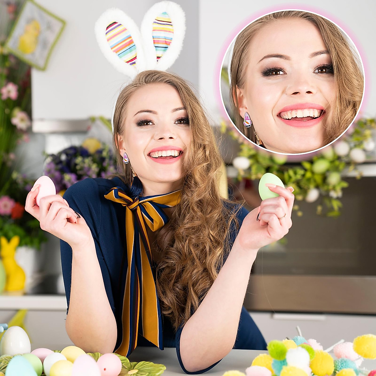 Riceshoot 72 Pairs Holiday Earrings for Women St. Patrick's Day Easter Summer Patriotic Earrings(Ear Studs)