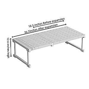 Closet Shelf, Expandable Shelf, Expandable Closet Shelf Storage Rack，Adjustable Locker Shelf for Closet/Camper (18.5-26.77in)