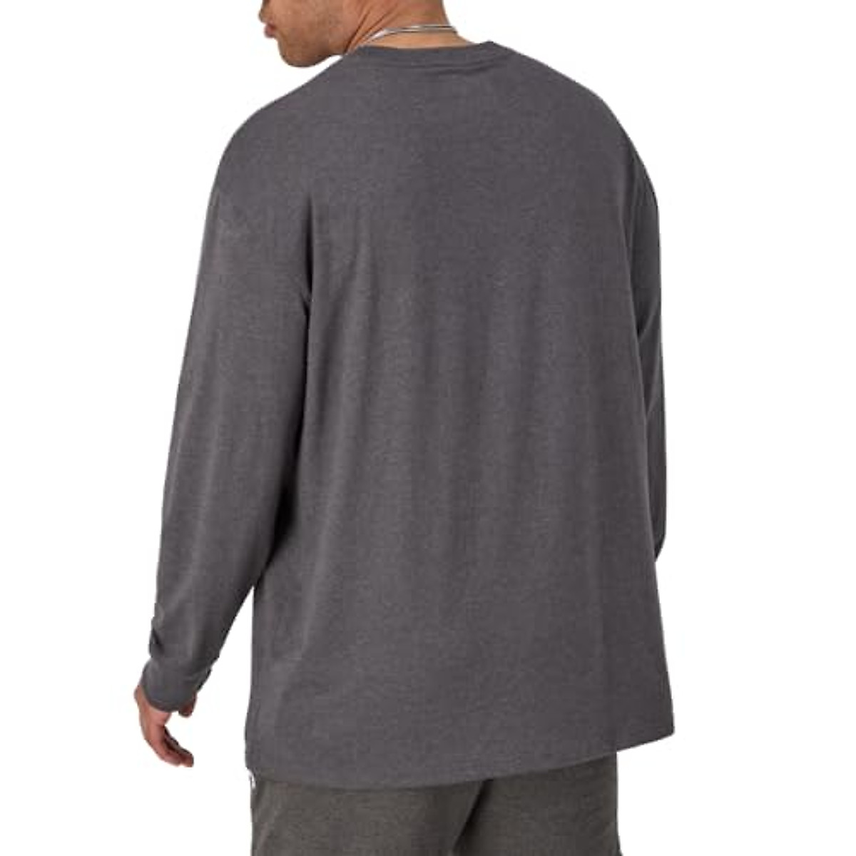 Champion, Classic Long Sleeve, Comfortable, Soft T-Shirt for Men (Reg. or Big & Tall), Granite Heather, Medium