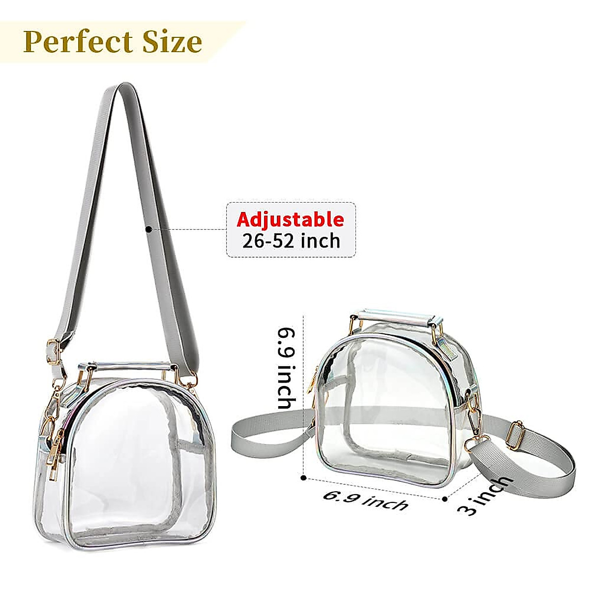 COROMAY Clear Purse for Women, Clear Bag Stadium Approved, Transparent Purse Handbag