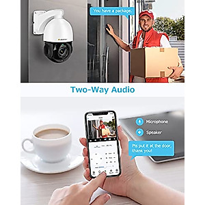 4K 8MP Outdoor PTZ IP POE Camera with Pan Tilt 20x Optical Zoom & Human Vehicle Detection, Speed Dome Security Camera with 320ft IR Night Vision, Auto Tracking, 2-Way Audio (Compatible for Hikvision)