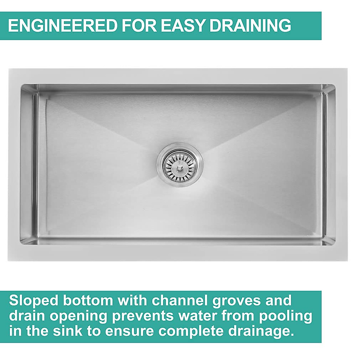 Westbrass BSS133W 33" Single Bowl 18 Ga. Stainless Steel Kitchen Sink with White Solid Surface Farmhouse Apron Front and Rim Top