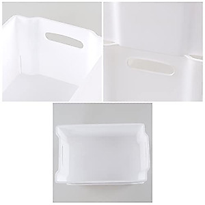 Wekioger Small Plastic Freeze Bin Pantry Storage Basket Box, 6 Packs