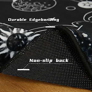 EDGZKO Sun and Moon Rug for Bedroom: 3x5 Moon Phase Rugs Boho Black and White Celestial Rug Witchy Area Rug for Dorm Living Room Kitchen Lunar Tarot Astrology Floor Mat Carpet