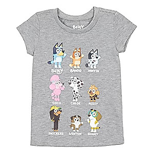 Bluey Bingo and Friends Toddler Girls 3 Pack Graphic T-Shirt Blue/Grey/Pink 3T