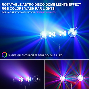 DJ Lights with Stand, Telbum Party Bar Light Set, Mobile Stage Lighting System Sound Activated LED Par Lights, for Move Band Disco Wedding Halloween Christmas (RGB)