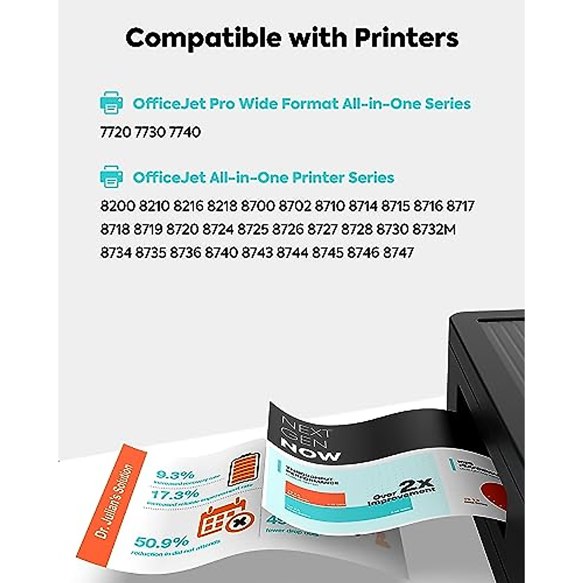 TESEN Remanufactured 952 XL Ink Cartridge Replacement for HP 952XL Ink for HP Office Jet Pro 8710 8720 8715 8740 7740 7720 8730 8210 8726 8727 8728 8745 8746 8747Printer 5 Pack Color Upgrade Version