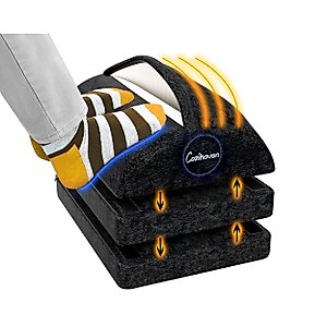 Cozihaven Foot Rest for Under Desk at Work with Premium Warmer Feet Pocket - Ergonomic Foot Rest for Back Pain Relief - 3 Adjustable Heights Memory Foam Tall Footrest for Gaming Computer Chair
