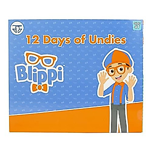 Blippi Boys' Exclusive 12-Days Advent Box of Surprise Underwear Pack Makes Potty Training Fun with Stickers, 2/3T, 4T and 5T, 12-Pack