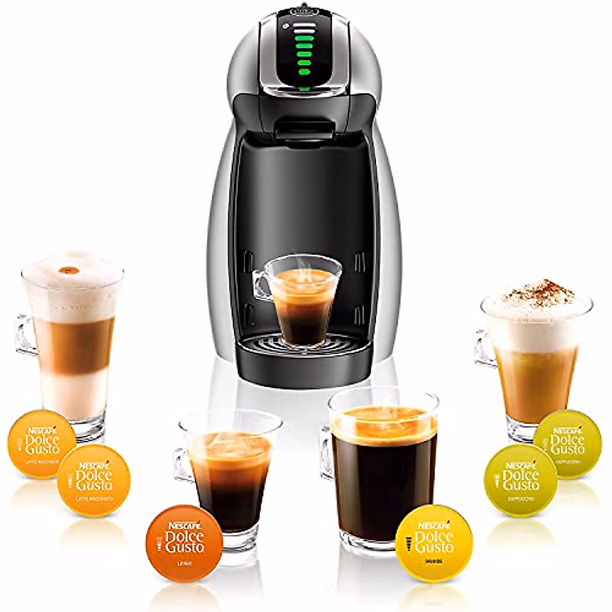 NESCAFÉ Dolce Gusto Coffee Machine, Genio 2, Espresso, Cappuccino and Latte Pod Machine,45 ounces, Silver