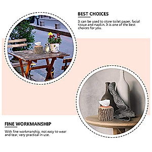 Alipis 3 pcs Box wood roll paper brown paper towels car tissues napkin holder for car rustic table decor square stand plush tissue holder Decorative Tissue Case Tabletop Tissue Case log