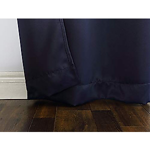 Sun Zero Easton Energy Saving Blackout Grommet Curtain Panel, 40" x 95", Navy Blue
