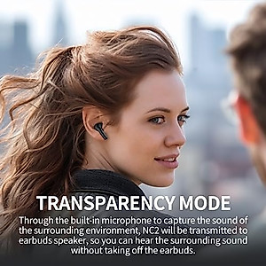 PSIER Wireless Earbuds Hybrid Active Noise Cancelling Bluetooth 5.3 Earbuds,35H Playtime True Wireless Earbuds with Transparency Mode IPX6 Bluetooth Headphones Immersive Stereo Sound Earphones