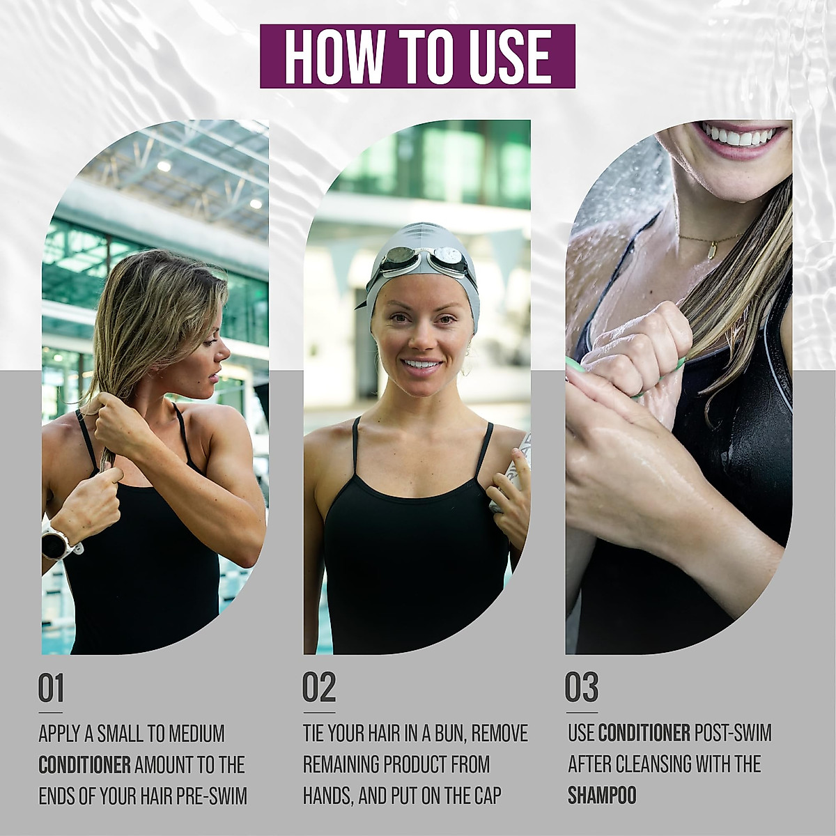 TRIHARD Swimmers Shampoo Extra Boost + Pre & Post Swim Conditioner | Chlorine And Hair Solutions | Swimming Two-In-One Duo