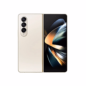 Galaxy Z Fold 4 Cell Phone, Factory Unlocked Android Smartphone, 256GB, Flex Mode, Dual Sim (1x eSim + 1x Nano) Multi Window View, Foldable Display, Korean International Version, Beige