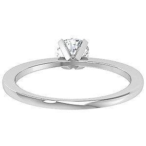 iCarats 14K Gold Diamond Solitaire Ring Wedding Engagement Ring Band For Women Jewelry - White Gold - 0.30 Ct - Size 7